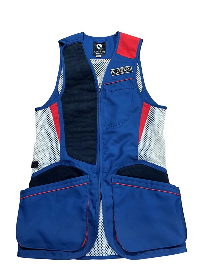 Tagami Right Handed Red White and Blue Clay Shooting Vest