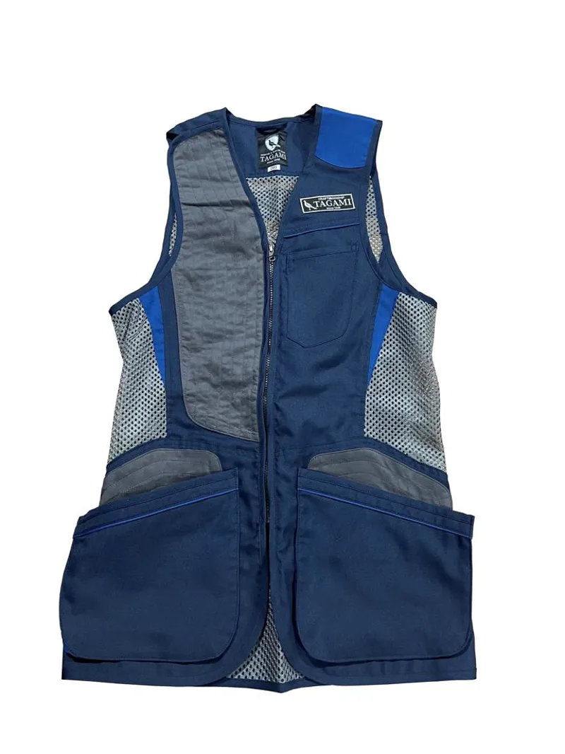 Tagami Right Handed Navy Blue and Grey Clay Shooting Vest