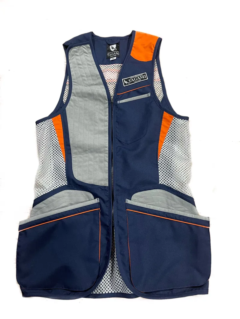 Tagami Right Handed Navy Orange and Grey Clay Shooting Vest